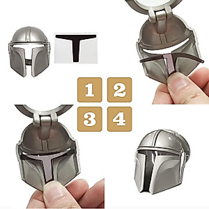 BestEvMod Mando Style Universal Car Engine Start Stop Button Cover Anti-Scratch Push Start Button Protective Cover 3D Cool Car Interior Accessories (Sliver)