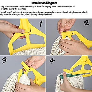 OFO Loop-End String Mop, Heavy Duty Commercial Industrial Mop with Extra Mop Head Replacement, 59 inch Aluminium Alloy Pole