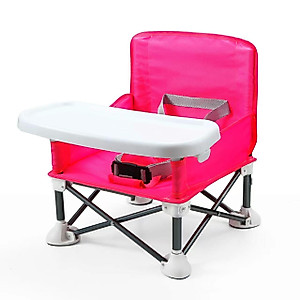 PandaEar Portable Travel Booster Seat with Tray| Folding Baby Seat Booster High Chair for Dining Table| Compact Camping Chair for Lawn, Beach Indoor/Outdoor Use| Toddlers, Kids