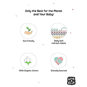 WINK & BLINk Artic Explorer Organic Baby Bodysuits, 4-Pack Long-Sleeve One-Pieces, 100% Organic Cotton 6M