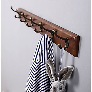 Natural materials coat rack, wall hanging coat rack ,bedroom wall hat rock,wood clothes hanging metal hooks(58CM/22.83")