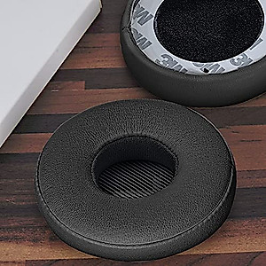 Geekria QuickFit Protein Leather Replacement Ear Pads for JBL Everest 300, V300BT Headphones Ear Cushions, Headset Earpads, Ear Cups Repair Parts (Black)