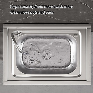 Stainless Steel Outdoor Single Bowl Utility Sink,Free Standing Sink Commercial,Commercial Restaurant Kitchen Sink,with Drainer Unit and Tap,for Garage, Restaurant, Kitchen, Laundry Room ( Color : Sing