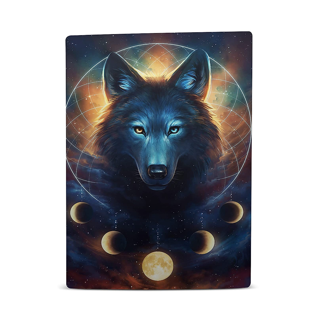 Dreamcatcher Wolf Art Mix Matte Vinyl Faceplate Sticker Gaming Skin Case Cover Compatible with Sony Playstation 5 PS5 Digital Edition Console and DualSense Controller
