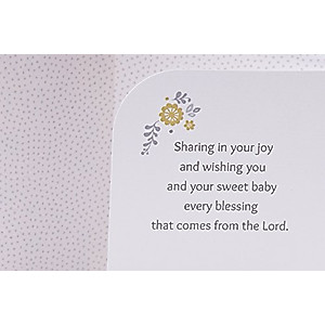 Hallmark DaySpring Baptism Money Holder Greeting Card (Lamb and Flowers) - 0299RZA1003