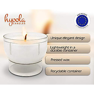 Hyoola Tea Lights Votive Candles Pack of 50 - White Votive Candles Bulk in Clear Plastic Cup - 7 Hour Burn Time Unscented Votive Candles - European Made