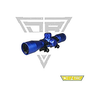 DB TAC Blue Anodize Finished 4X32 Compact Mil-Dot Scope with Rings Weaver / Picatinny Mount