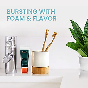 Himalaya Botanique Neem & Pomegranate Toothpaste, Original Formula for Brighter Teeth and Fresh Breath, 0.74 oz, Fluoride Free, TSA Approved Travel Size, 10 Pack