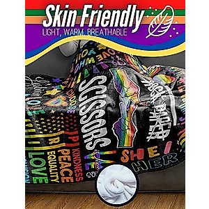 InnoBeta LGBTQ Blanket, LGBT Gifts for Gay, Lesbian, Transexual, Friends, Besties, Gay Pride, Rainbow, Soft Throw Blanket, 50x65 Inches, Lesbian