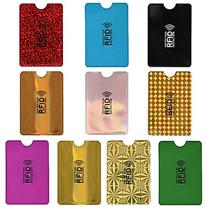 Shudyear Rfid Wallet Women Card Sleeves,Rfid Blocking Sleeves Card Holder,10pcs For Credit Card Protector Set Rfid Identity Card Protector Easily Into Your Wallet(colorful)