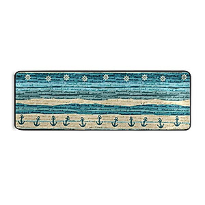 ALAZA Nautical Style Runner Area Rug Non Slip Floor Mat for Hallway Entryway Living Room Bedroom Dorm Home Decor 72x24 inches