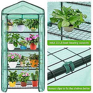 Ohuhu Mini Greenhouse for Indoor Outdoor, Small Plastic Plant Green House 4-Tier Rack Stand Portable Greenhouses with Durable PE Cover for Seedling, 2.5x1.6x5.2 FT, Ideal Gardening Gifts for Women Men