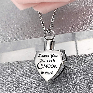 YOUFENG Urn Necklaces for Ashes Always in My Heart Heart Cremation Jewelry Memorial Pendant Birthstone Necklace (March URN)