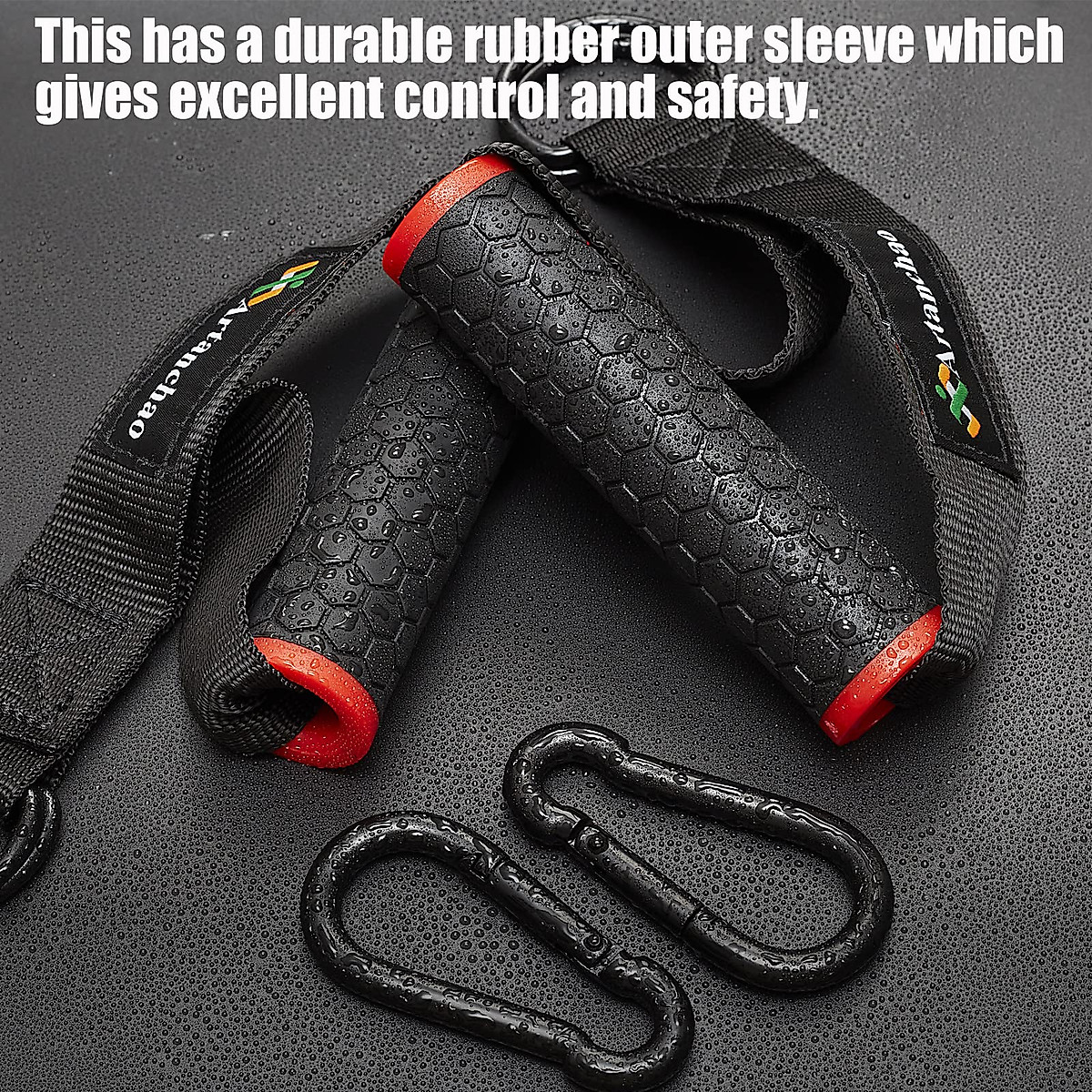 Gym Handles for Cables Machine,Heavy Duty Cable Handles Gym Equipment,Cable Machine Handles Attachments for Gym,Rubber Exercise Handles for Resistance Bands Pulley System Home Gym (Red, Big)