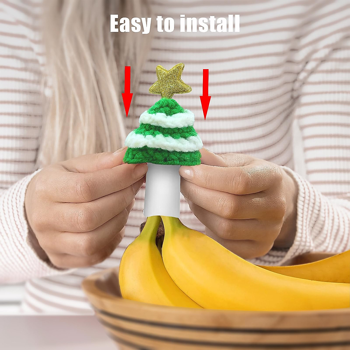 ZHIEND Banana Hats Set,Cover for Bananas, Banana Silicone Cap For Preservation Fresh (Christmas Tree)