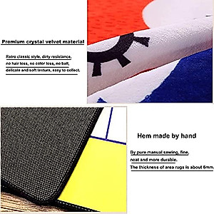 Ice Fire Basketball Home Décor Printed Large Area Rugs for Teen Boy Kids Bedroom Playroom, Non-Skid Rubber Back Indoor Floor Carpet Yoga Mat, Durable Hairless Crystal Velvet Living Room Sofa Floor Mat