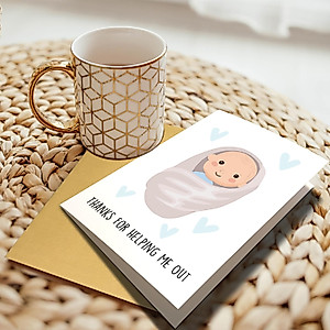 Chenive Thank You Card for Midwife OB Nurse Obstetrician, Doula OBGYN Appreciation Card, Labor and Delivery Doctor Gift, Thanks for Helping Me Out Greeting Card