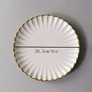 EERINESS Dinner Plates Set Plate Ceramic Household Dishes Breakfast Lunch Dinner Afternoon Tea Steak Household Commercial Kitchen Fruit Tray Kitchen Salad Bowl (Color : 005)