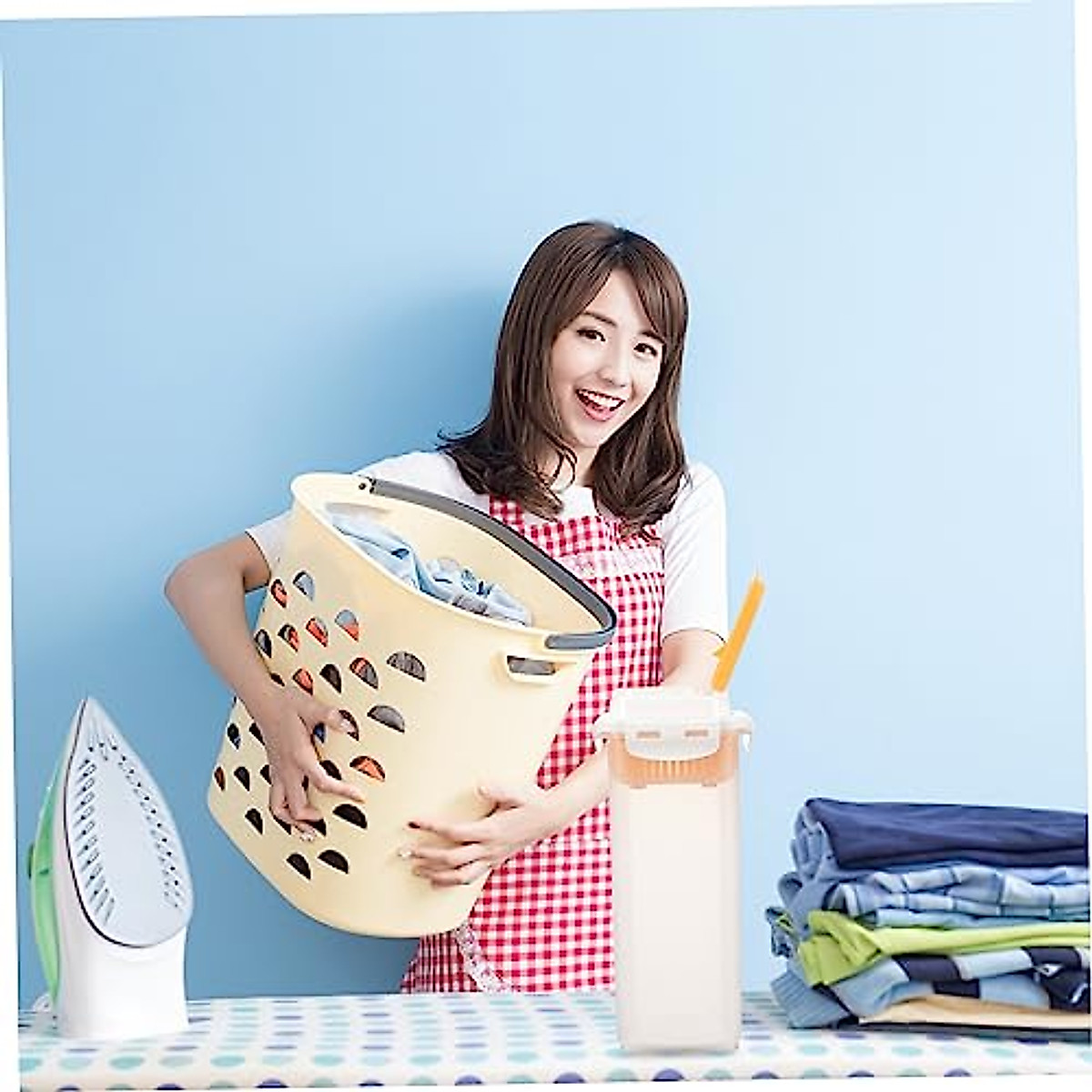 DOITOOL Liquid Dispenser lidded storage bin washing powder bucket laundry holder plastic containers storage tank with cover laundry dispenser washing powder laundry container