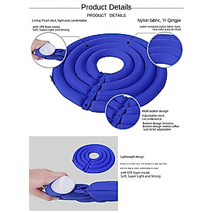 Dog Cone Collar, Inflatable Dog Neck Donut Collar Alternative After Surgery, Soft Protective Recovery Cone for Small Medium Large Dogs and Cats Puppies - Alternative Collar (Dark Blue,XL)