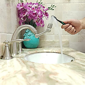 Brushed Nickel Faucet Extender for Bathroom Sink, Biveah Brass 1080° Rotating Splash Filter Dual-function Faucet Spray Head Aerator, KQB013NA