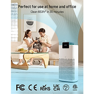 TOPPIN Filter Replacement H13 True HEPA Air Filter for TOPPIN TPAP005 AP005 TP-AP005 Air Purifier to Clean Pets Hair Smoke Odors Dust Pollen Home and Room 1500 to 2000 sq ft