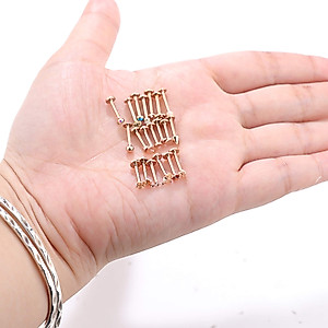 Subiceto 16G Stainless Steel Forward Helix Monroe Labret Lip Nose Studs for Men Women Tragus Cartilage Stud Earrings Cz Balls Heart Flower Medusa Piercings 20 Pcs