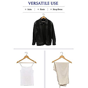 A-Quality Wooden Coat Hanger with Anti-Slip Bar,Clothes Hanger in 20 Gift Box,Suit Hanger with Stronger Rotating Hook Suitable for All Garments.