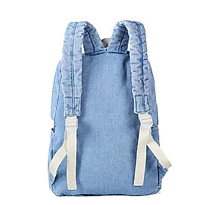 zijie Denim Backpack for girls, women Classic Retro Bookbags children teen School Bag Jeans Backpack for college