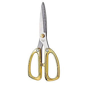 Premium Handle Utility all Purpose Golden Scissors, Gold Kitchen Shears or Ribbon Cutting Scissors- Household Stainless Steel Golden Scissors - Multi-Purpose Stainless Steel Sharp Blades (8 inch)