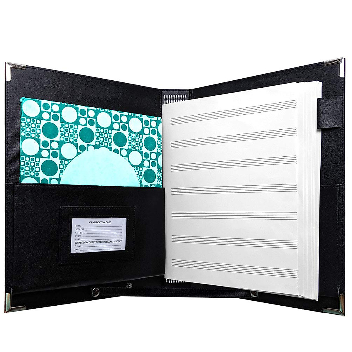 MSP Medium Size Music Sheet Piano Folder 9.5" x 12" with Handle and Strap (Music Folder with 2 sets of elastic cords)