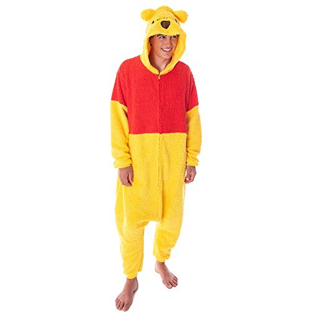 Disney Winnie The Pooh Kigurumi Adult Costume Union Suit Sherpa Pajama Outfit (Large)