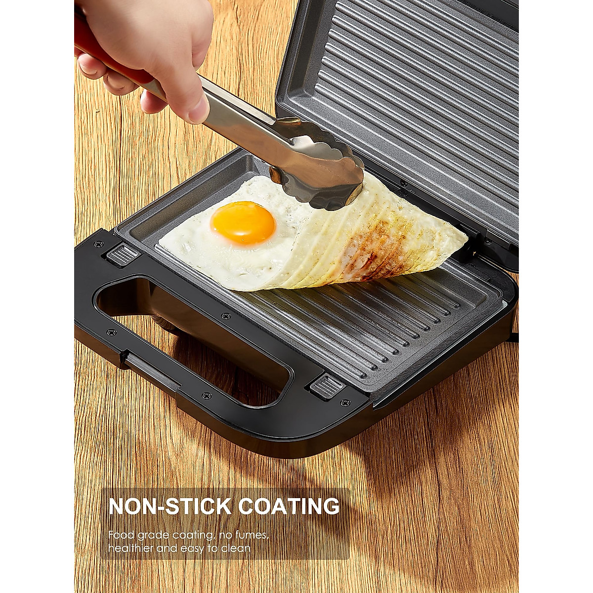 Reemix 3-in-1 Waffle, Grill & Sandwich Maker, Panini Press Grill and Waffle Iron Set with Removable Non-Stick Plates, Perfect for Cooking Grilled Cheese, Tuna Melts, Burgers, Steaks and Snacks, Black (3 in1 Sandwich Maker All Stainless Steel)