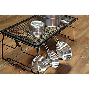 CAMPINGMOON Campfire Grill Storage Rack Camping Grill Steel Foldable Stackable T-238