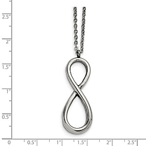 Solid Stainless Steel Infinity Love Knot Symbol Symbol Pendant Necklace Charm Chain - with Secure Lobster Lock Clasp 18"