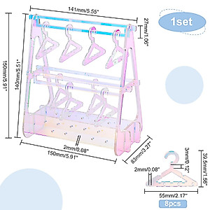PH PandaHall Acrylic Earring Holder, Coat Hanger Jewelry Display 52 Holes Dangle Earring Hanging Organizer Acrylic Ear Studs Display Rack for Retail Show Personal Exhibition, 5.5x3.2x5.9inch