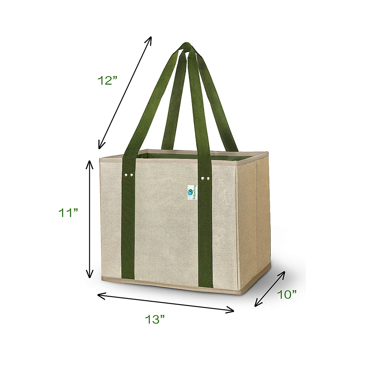 4cleanliving Reusable Shopping Bag Boxes | Set of 3 Reusable Grocery Totes | Premium Foldable Washable Sturdy Heavy Duty | Environment-Friendly | BONUS 2 Mesh Produce Bags