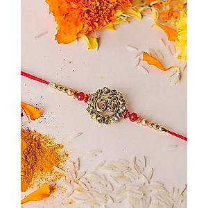 CHERKRAFT Rakhi Thread for Brother Men/Boy - Designer Rakhi with OM Symbol for Rakshabandhan (Pack of 1) (Design 2)