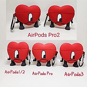 Bad Cute Bunny Case for Airpods 3nd Generation,Soft Silicone Airpods 3 case with Lanyard Keychain,3D Fashion Funny Cartoon Protective Design Skin for Girls Women Teens Un Verano Sin Ti Airpods 3 case