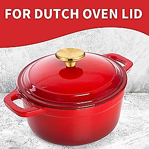 4 Sets Dutch Oven Knob Stainless Steel Replacement Knob Pot Lid Handle Compatible with Le Creuset, Aldi, Lodge and other Enameled Cast-Iron Dutch Oven (Gold)
