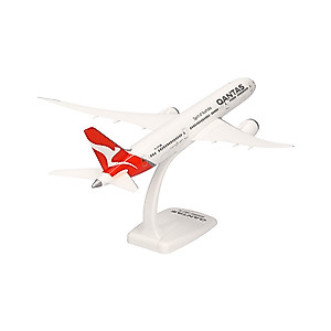 Herpa Snap-fit Airplane Model Boeing 787-9 Dreamliner Qantas on Scale of 1:200, Plastic Miniature with pedastal, Model Building, Collectors Edition