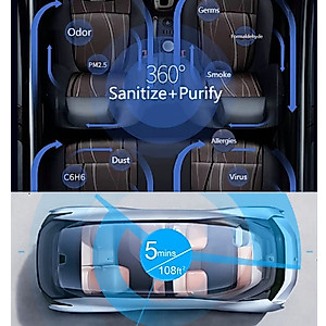 Portable Air Purifier for Allergies and Pet, kills Allergens, Viruses, eliminates Odor,Smoke, Formaldehyde, PM2.5, Medical Grade Sanitizing, USB Corded Use, BOREAS