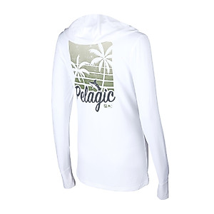 PELAGIC Women's Aquatek Island Time Hooded Fishing Shirt, Long Sleeve, UPF 50+ Protection, Ultra Soft Feel Water and Stain Repellent,