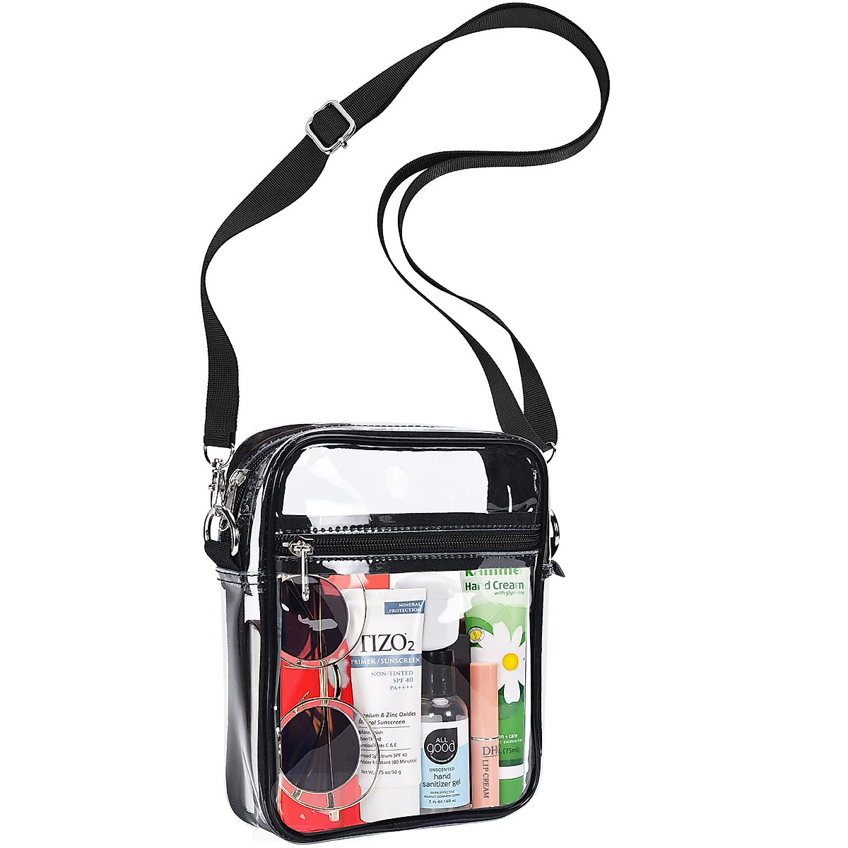 Bitjoy Clear Bag Stadium Approved Purse Transparent Plastic Crossbody Concert Bags for Women Men - See Through PVC Purse for Sports Events Amusement Park