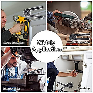 Smolder Miter Saw Protractor, 7.3” Aluminum Angle Finder for Woodworking Metalworking and All Building Trades (Protractor with Laser Engraved)