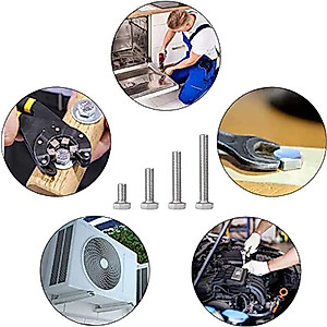 MroMax 5Pcs M12 x 80mm Hex Head Screws Bolts, 304 Stainless Steel 18-8, Fully Threaded, External Hex Drive, for Mounting Chair, Handles, Rail, Pump, Wheels, Antenna Parts, Boat and Plastic Bumpers