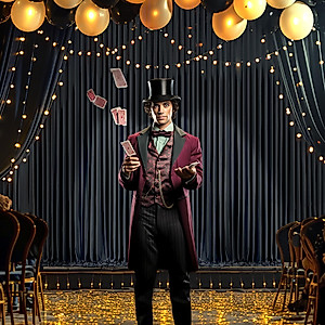 Black Backdrop Curtain for Parties Wrinkle Free Black Photo Curtains Backdrop Drapes Fabric Decoration for Birthday Party Wedding 5ft x 8ft,2 Panels