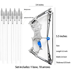 TIETHEKNOT Mini Archery Bow Set Right Hand Mini Compound Bow Mini Hunting Bow Metal Material Catapult RH/LH for Hunting Shooting Practice Archery Entertainment Fun