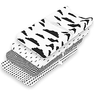 Changing Pad Cover – Premium Baby Changing Pad Covers 4 Pack – Boy or Girl Changing Pad Cover – Pure Jersey Machine Washable Black and White Changing Table Cover – Diaper Changing Pad Cover Sheets