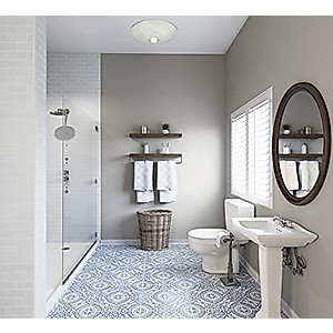 Hunter 80200az Boswell Decorative Bathroom Ventilation Fan with Light and 3 Interchangeable Finials Included (Chrome, White, and Oil-Rubbed Bronze), Swirled Marble Glass, 70 CFM